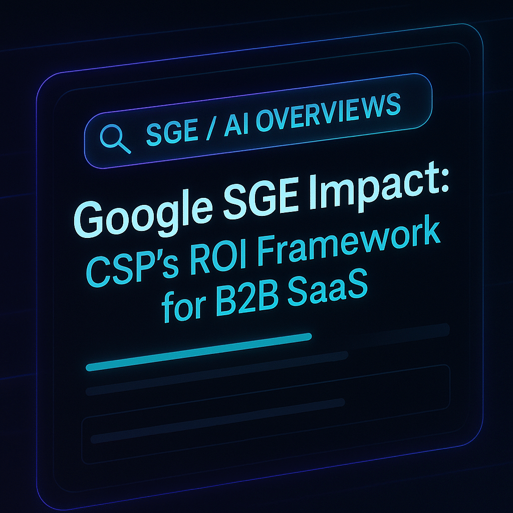 Google SGE Impact: CSP’s ROI Framework for B2B SaaS | CSP